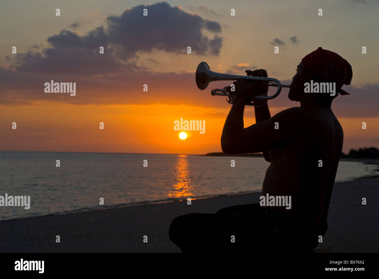 Trumpet player sitting hi-res stock photography and images - Alamy