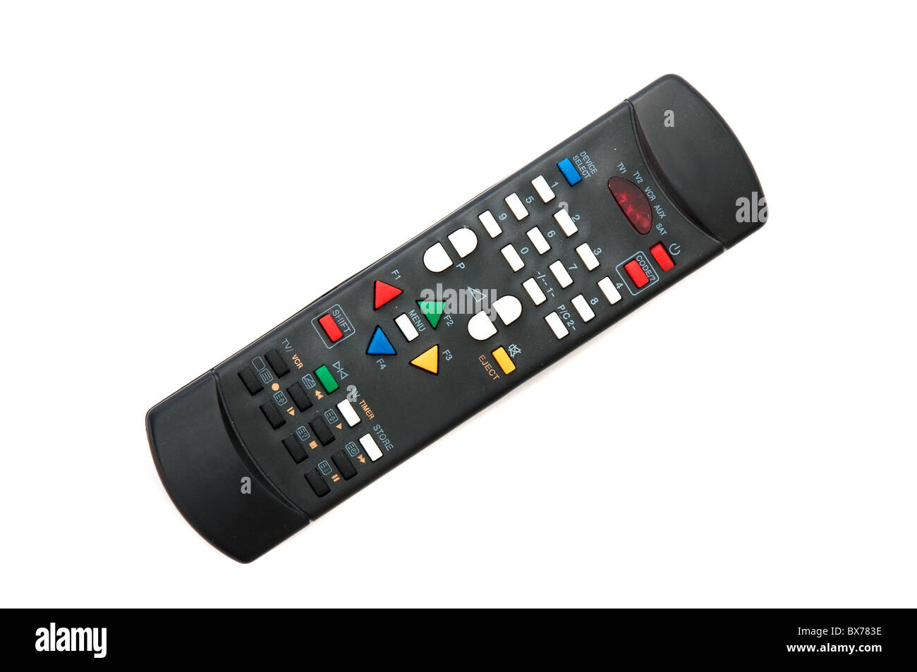 A remote TV controller over a white background Stock Photo - Alamy
