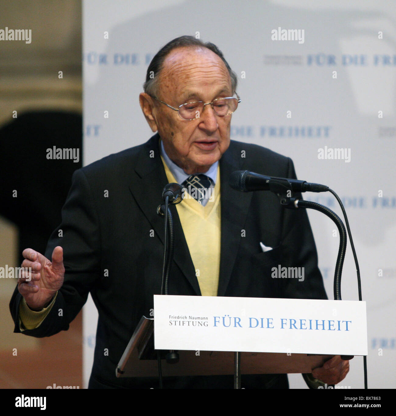 Former german minister of foreign affairs Hans-Dietrich Genscher is ...