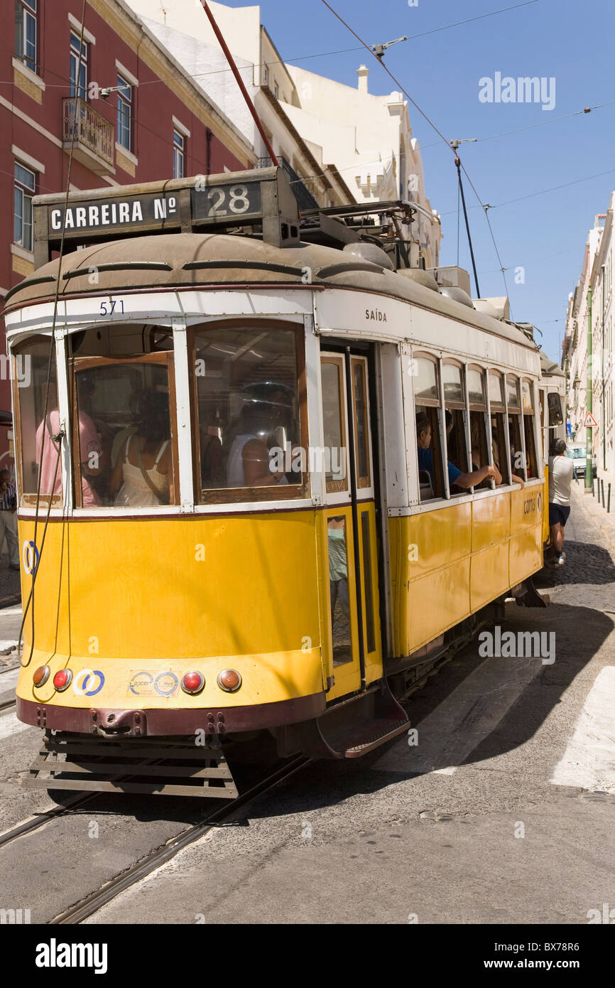 A number 28 tram runs along the scenic route popular with tourists in ...