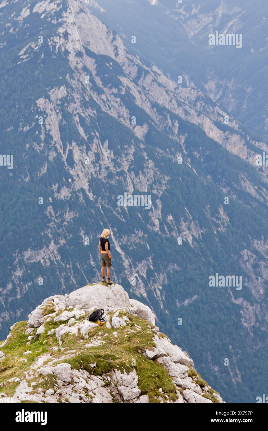female climber on the summit Stock Photo - Alamy