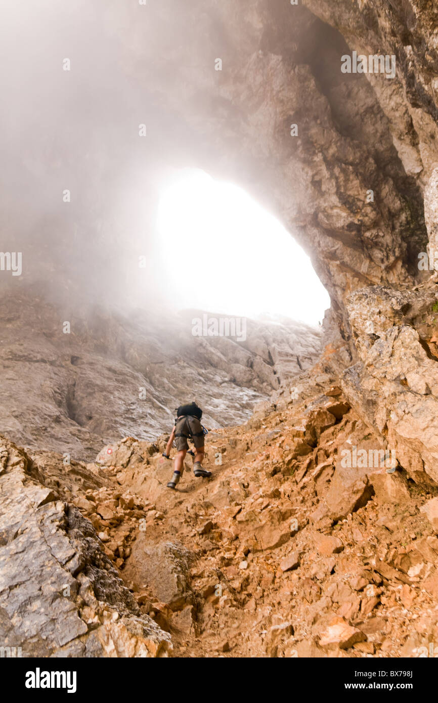 female climbing ferrata in julian alps, slovenia Stock Photo - Alamy