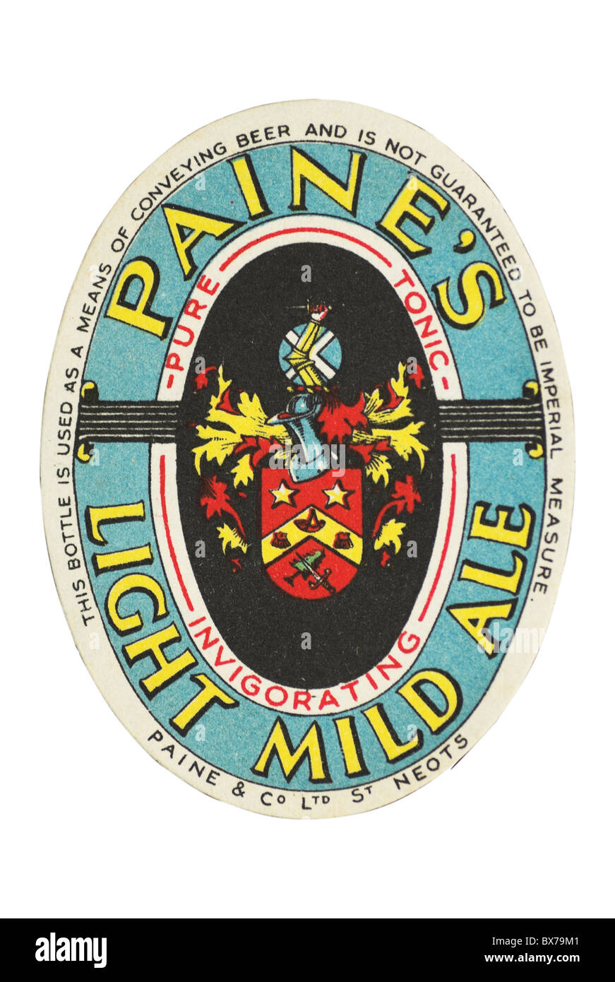 Paine & Co Light Mild Ale bottle Label - circa unknown Stock Photo - Alamy