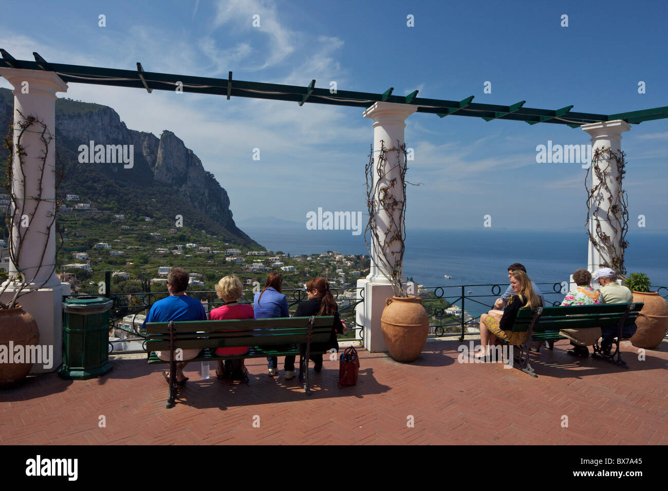 Views from La Piazzetta, Capri town, Isle of Capri, Bay of Naples ...