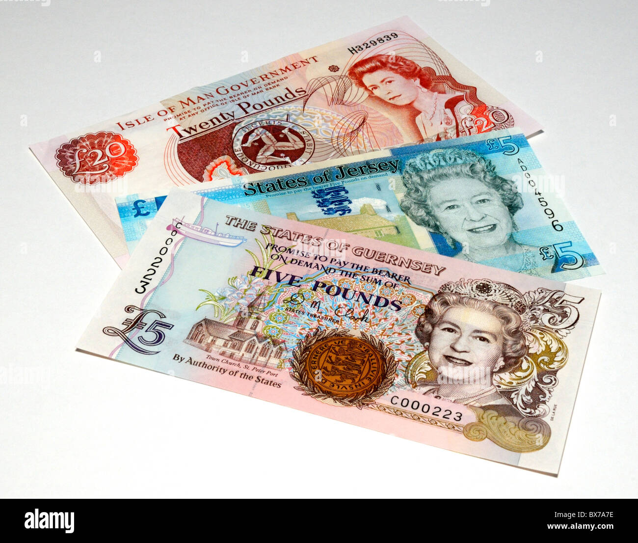 UK Island Banknotes Stock Photo - Alamy