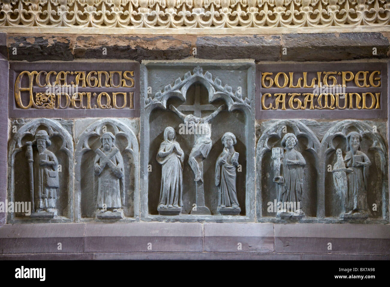 Holy Trinity Chapel altar medieval reredos with St. James, St. Andrew ...