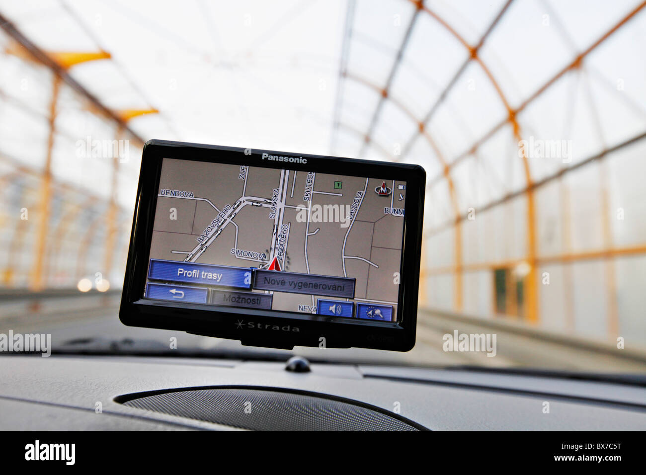 Panasonic Strada GPS navigation in a car Stock Photo - Alamy