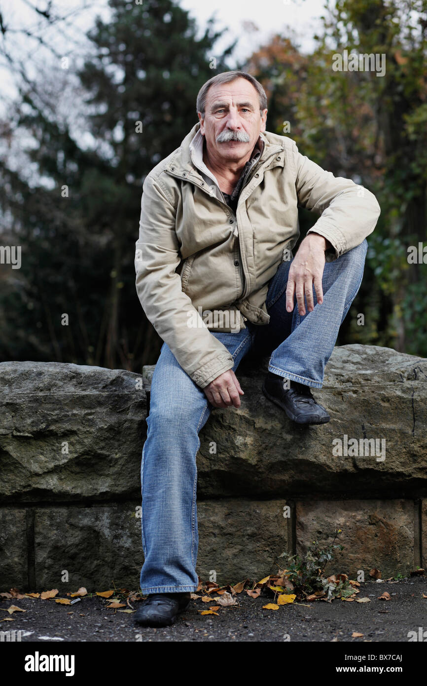 Famous Czech actor Pavel Zednicek portrayed in Prague, Czech Republic ...