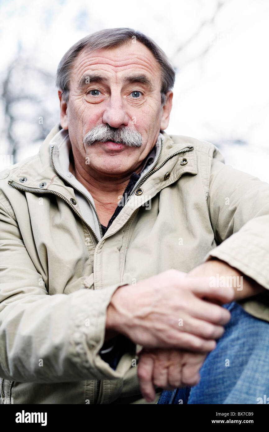 Famous Czech actor Pavel Zednicek portrayed in Prague, Czech Republic ...