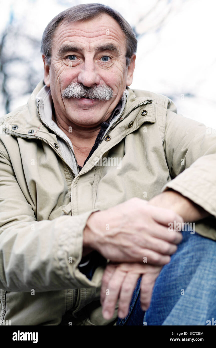 Famous Czech actor Pavel Zednicek portrayed in Prague, Czech Republic ...