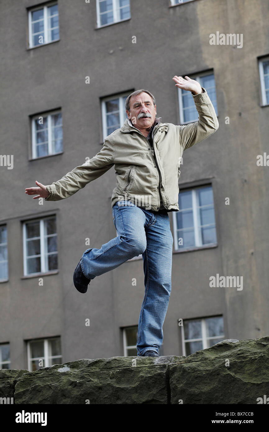 Famous Czech actor Pavel Zednicek portrayed in Prague, Czech Republic ...