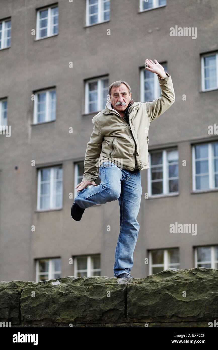 Famous Czech actor Pavel Zednicek portrayed in Prague, Czech Republic ...