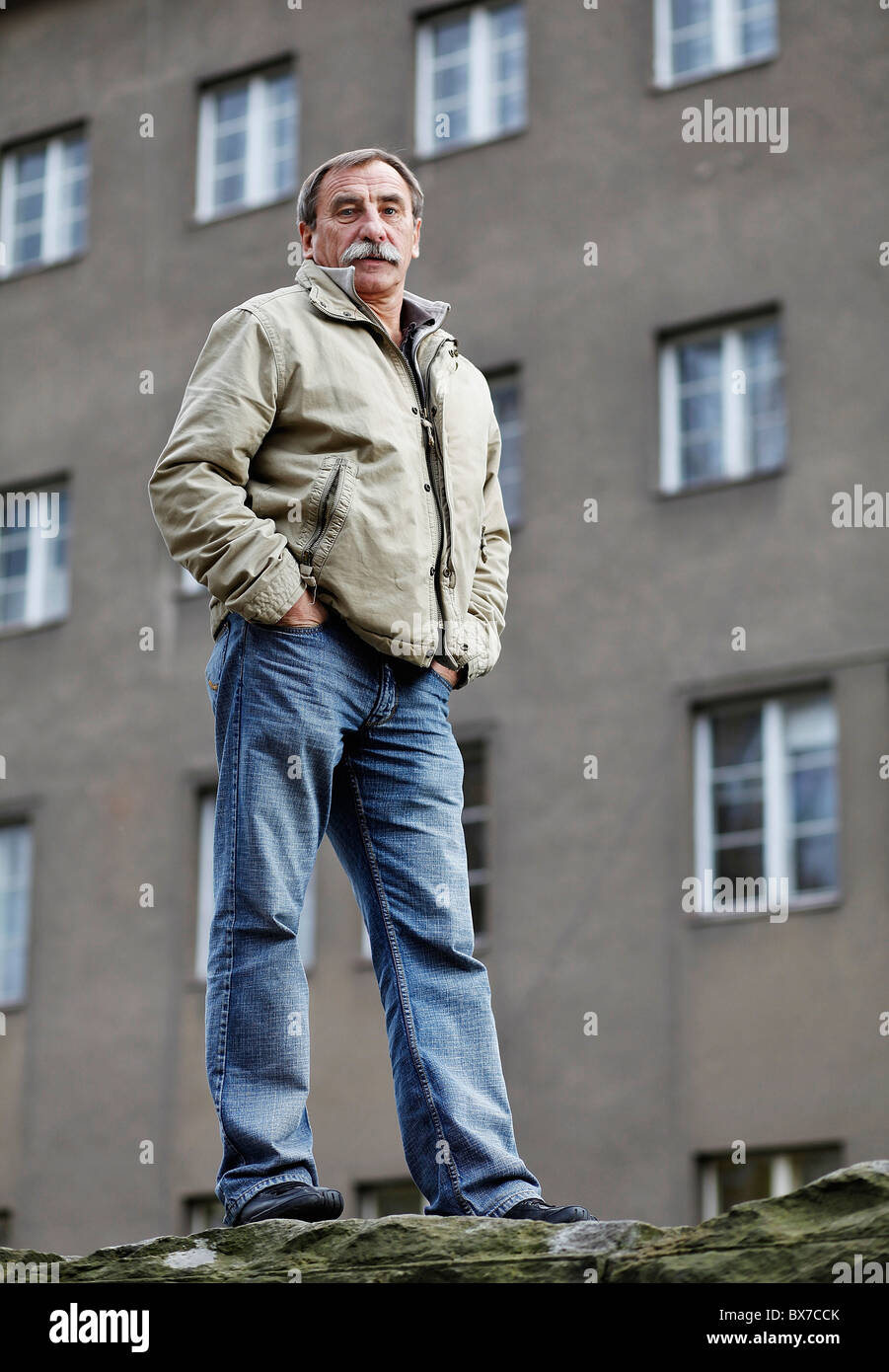 Famous Czech actor Pavel Zednicek portrayed in Prague, Czech Republic ...