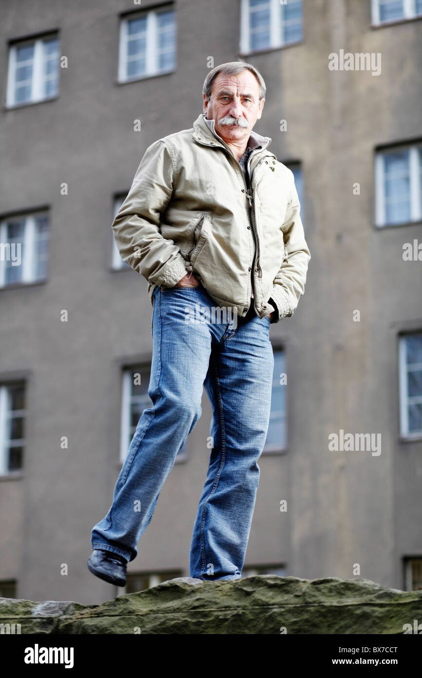 Famous Czech actor Pavel Zednicek portrayed in Prague, Czech Republic ...