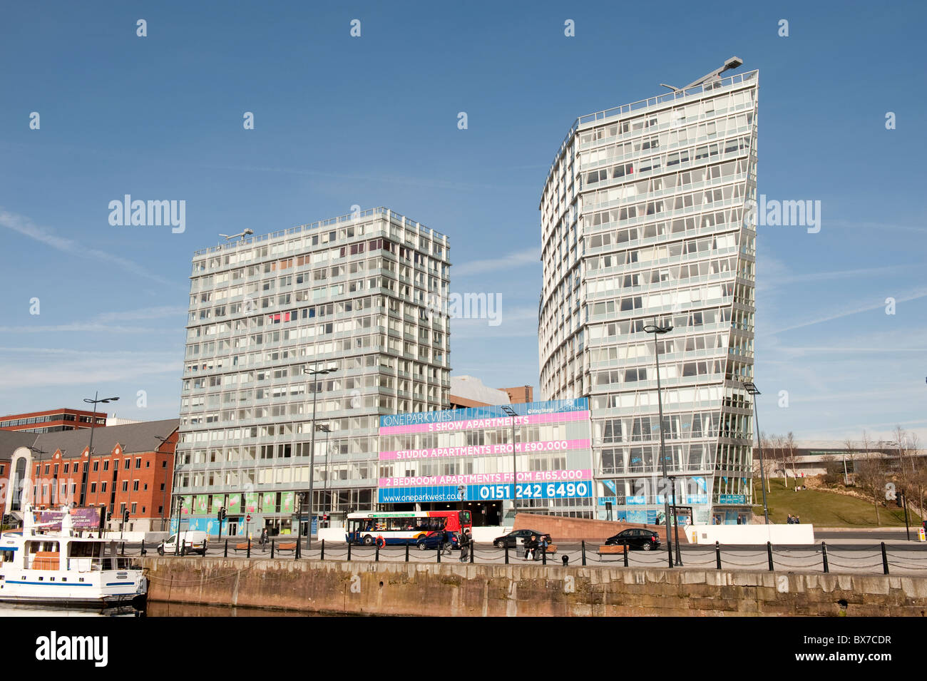 One Park West Liverpool 1 One Apartment Block Stock Photo - Alamy