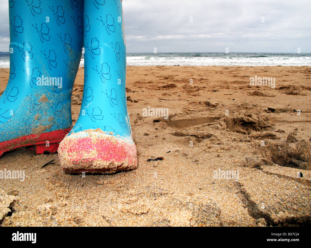 Wellies on beach hi-res stock photography and images - Alamy