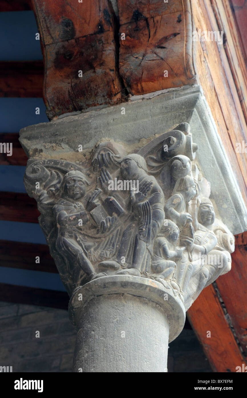 Jaca cathedral chapiter romanesque king David Pyrenees Spain Huesca ...