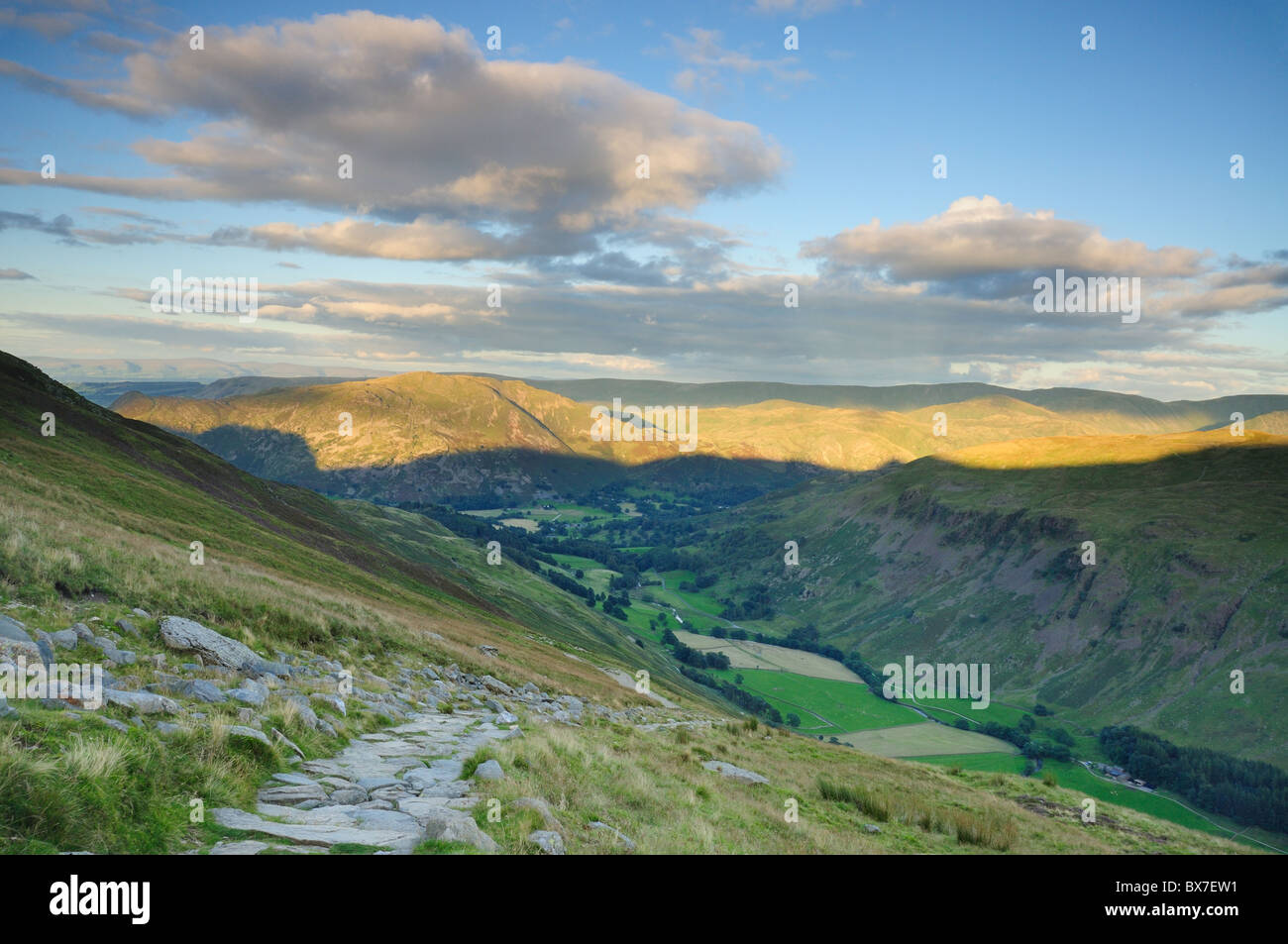 View from Birkhouse Moor over the Grisedale Valley towards Place Fell ...