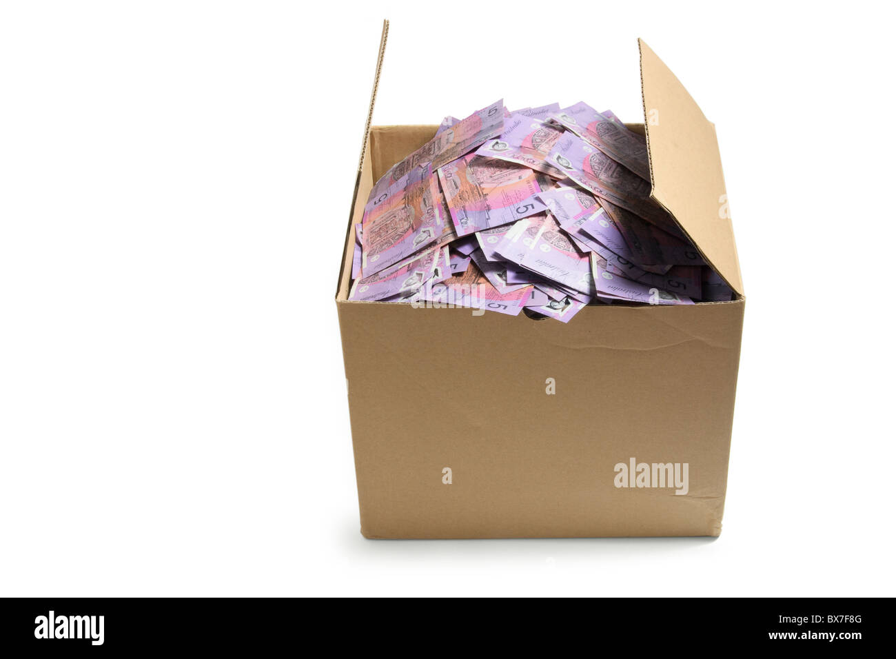 Banknotes in Cardboard Box Stock Photo - Alamy