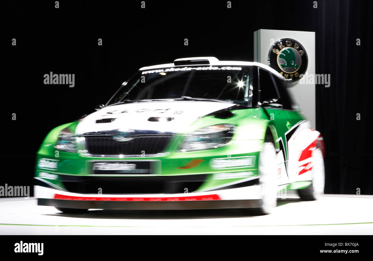 Racing car Skoda Fabia Super 2000 at the 80th Geneva International ...