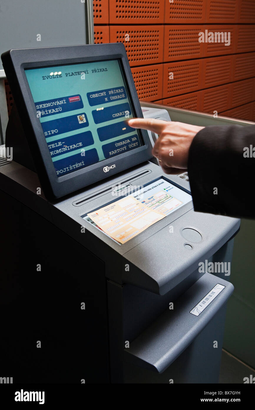 A teller terminal for noncash payments in Ceska Sporitelna. (CTK Photo ...