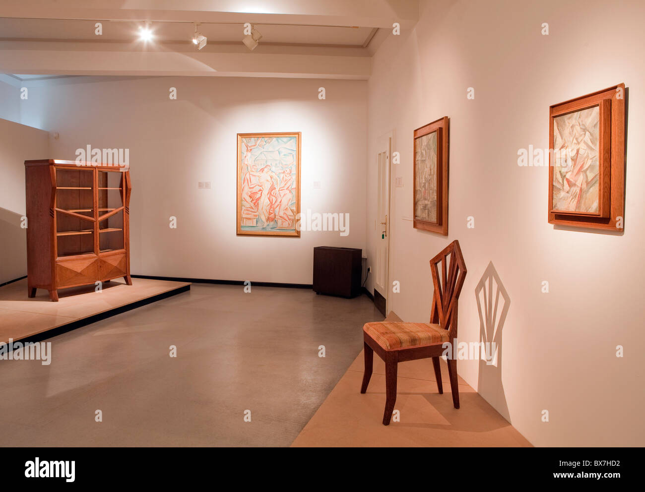 Cubist building House of the Black Madonna, museum of Cubism Stock ...