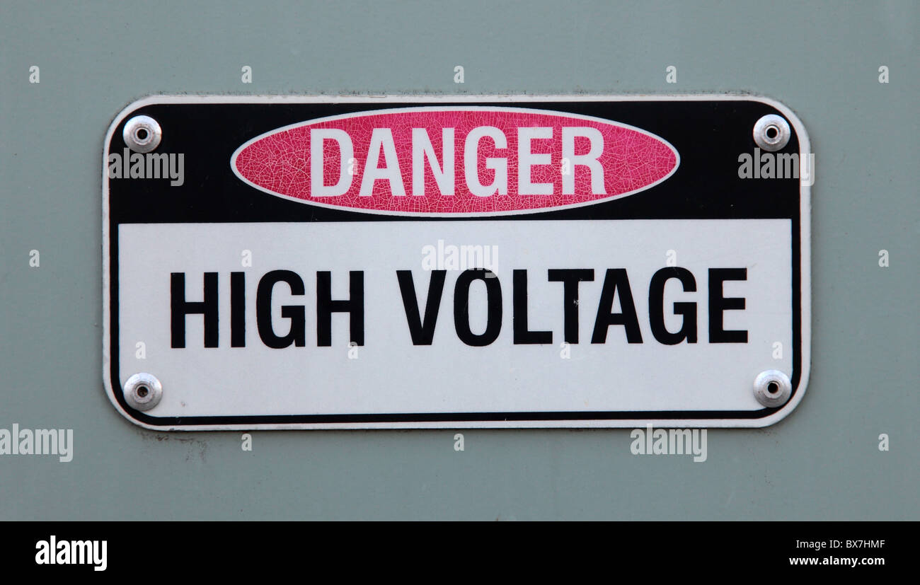 Warning sign danger high voltage Stock Photo - Alamy