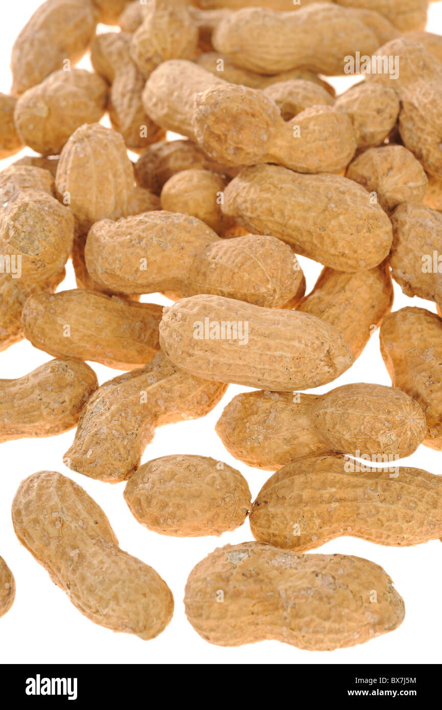 peanuts on a white background Stock Photo - Alamy