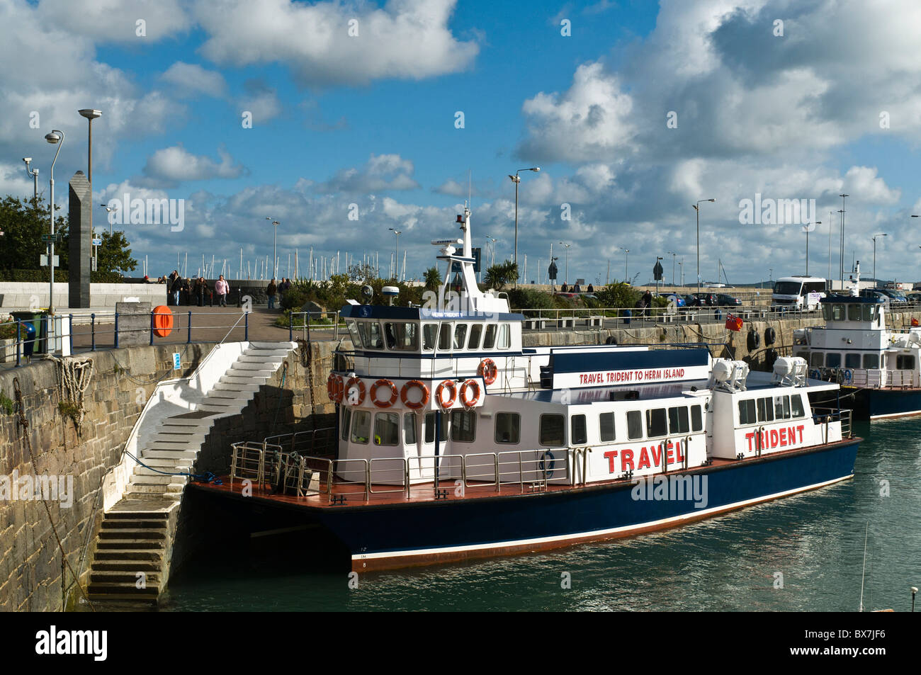 dh Harbour ST PETER PORT GUERNSEY Herme ferry berthed alongside harbour ...