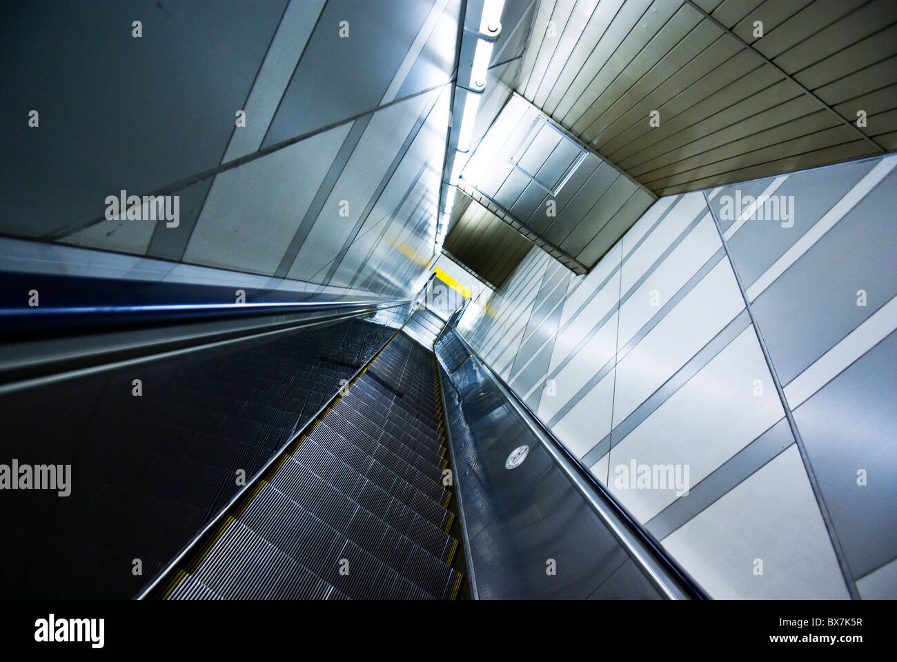escalators leading underground to a subway station in tokyo,japan Stock ...