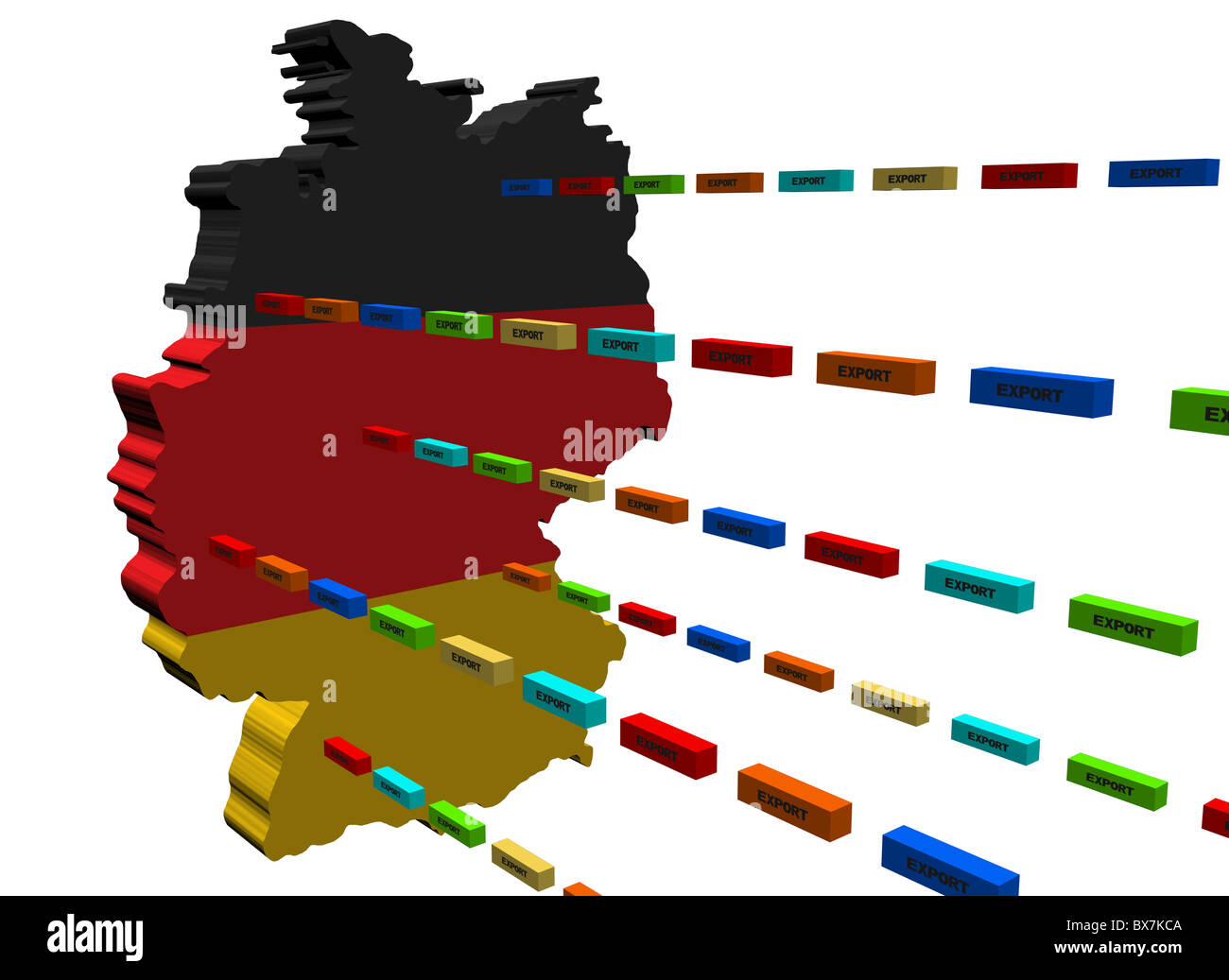 Germany map with lines of export containers illustration Stock Photo ...