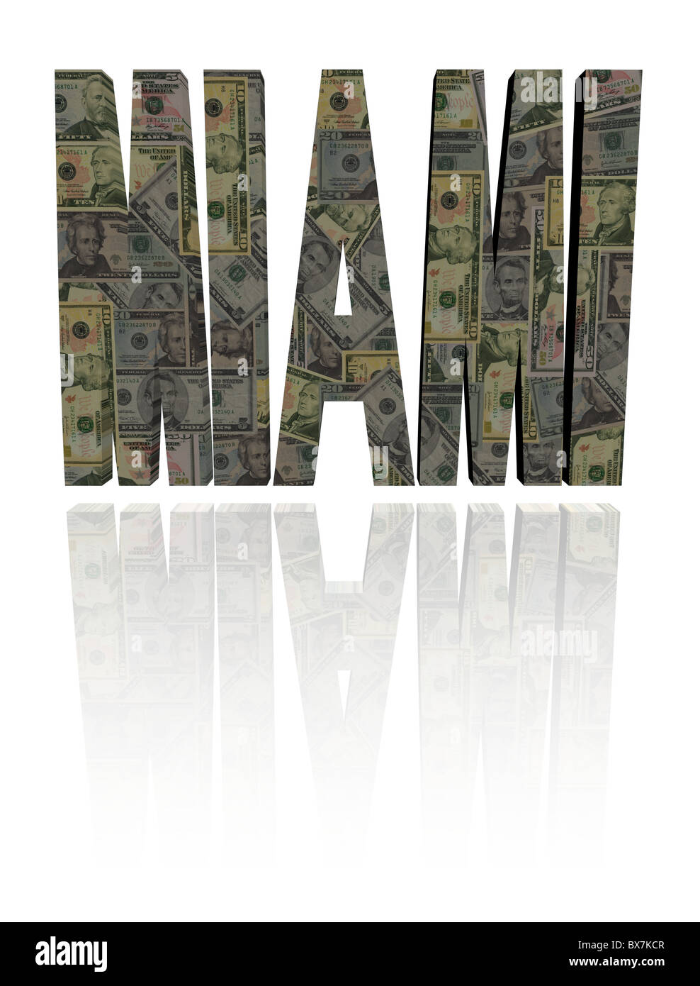 Miami text with American dollars illustration Stock Photo - Alamy