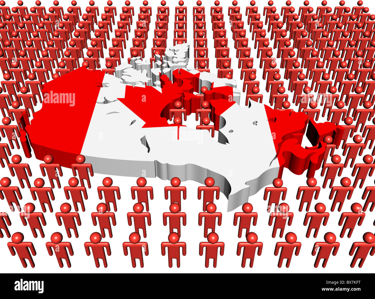 Canada map flag surrounded by many abstract people illustration Stock ...