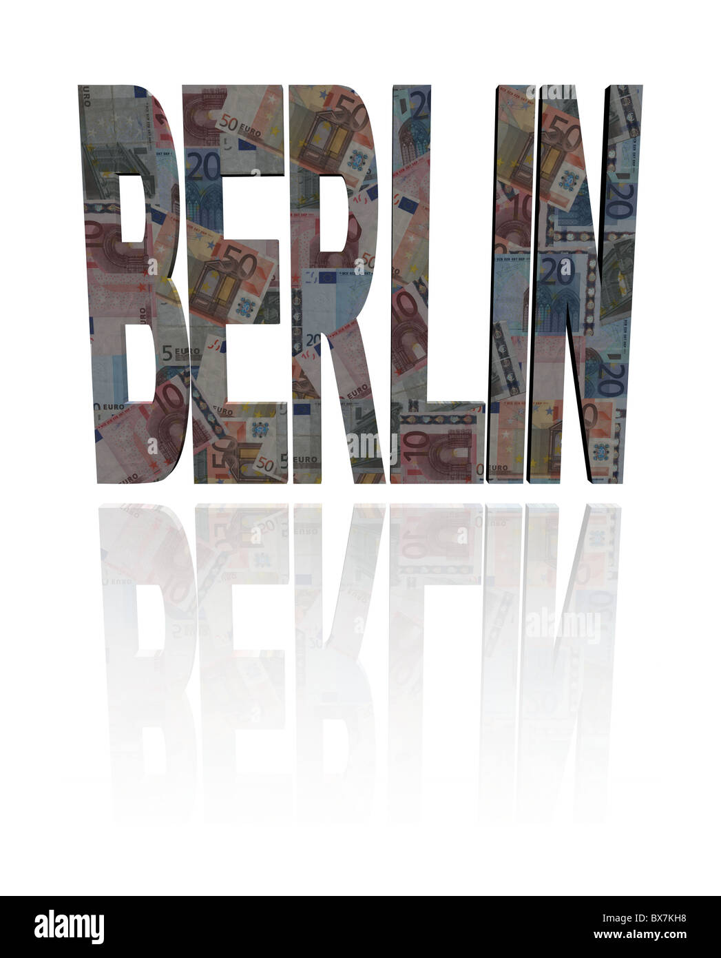Berlin text with euro currency illustration Stock Photo - Alamy