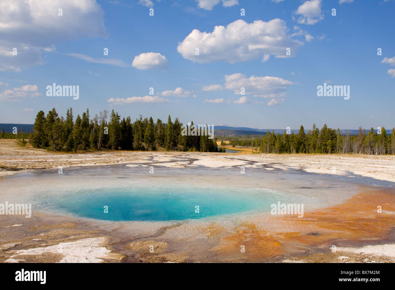 Opal Pool, Midway Geyser Basin, Yellowstone National Park Stock Photo ...