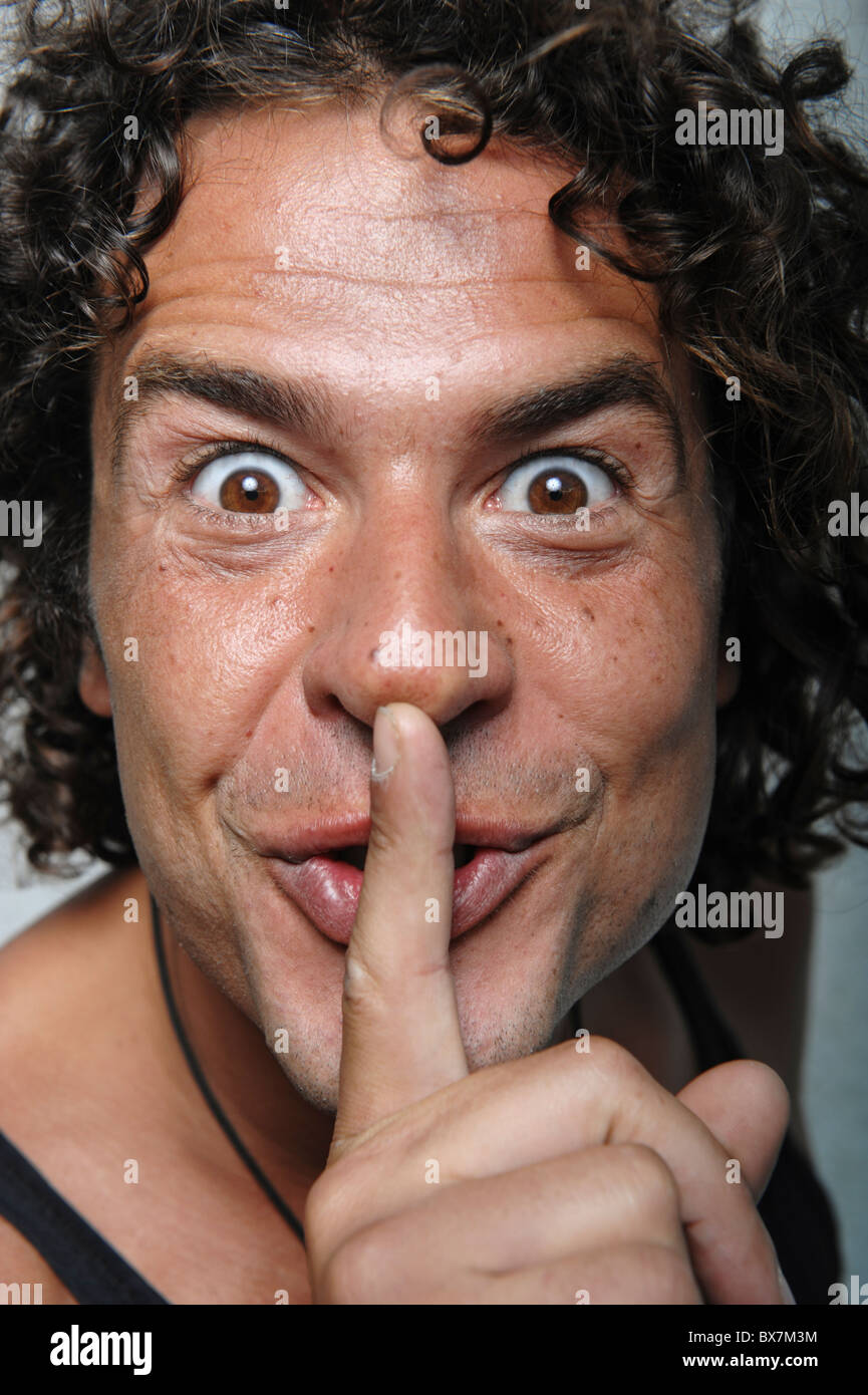 Shushing Man High Resolution Stock Photography and Images - Alamy