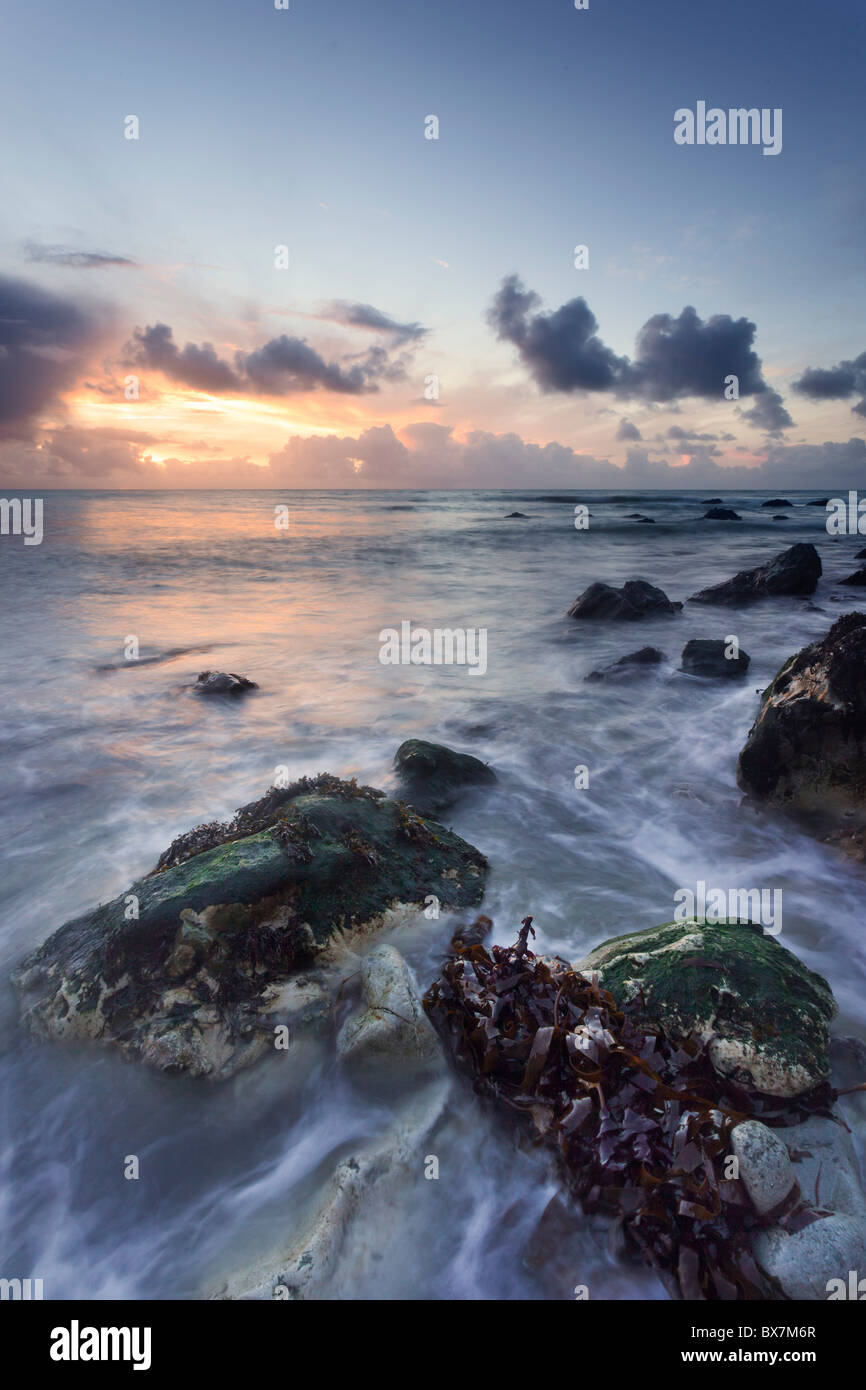 Sunrise at Seaton Hole, Devon Stock Photo - Alamy