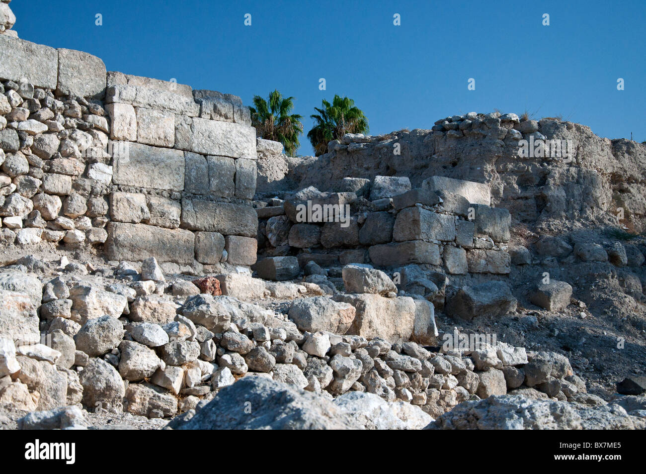The ancient ruins of Tel Megiddo Stock Photo - Alamy