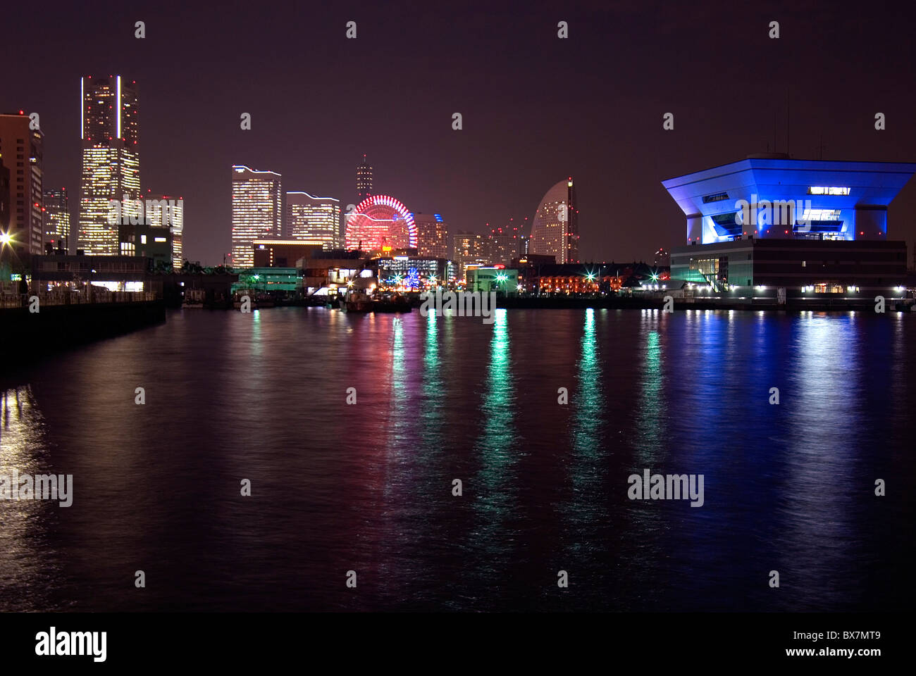Yokohama skyline at night Stock Photo - Alamy