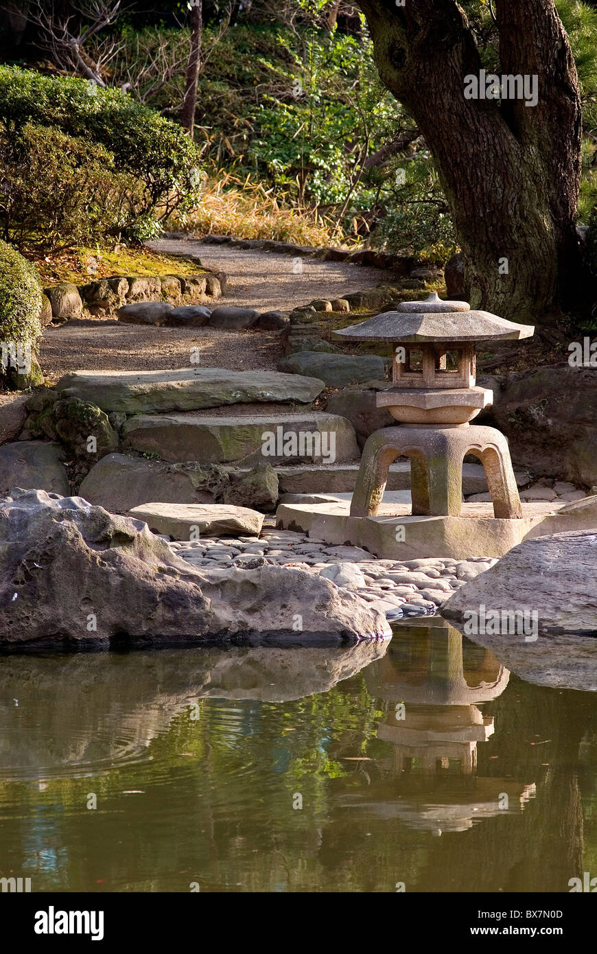 zen garden in a park in tokyo Stock Photo - Alamy