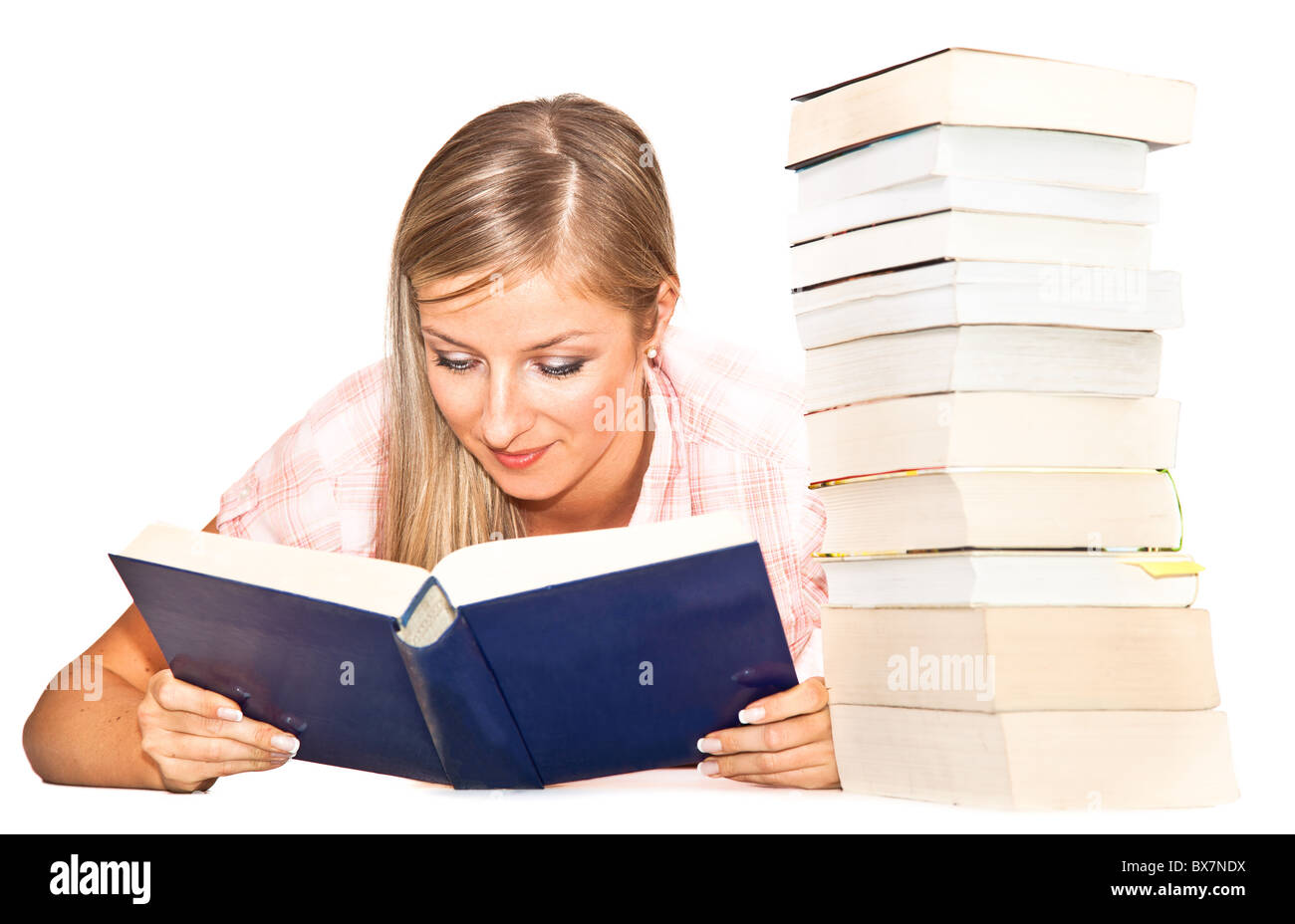 Bored girl open book hi-res stock photography and images - Alamy