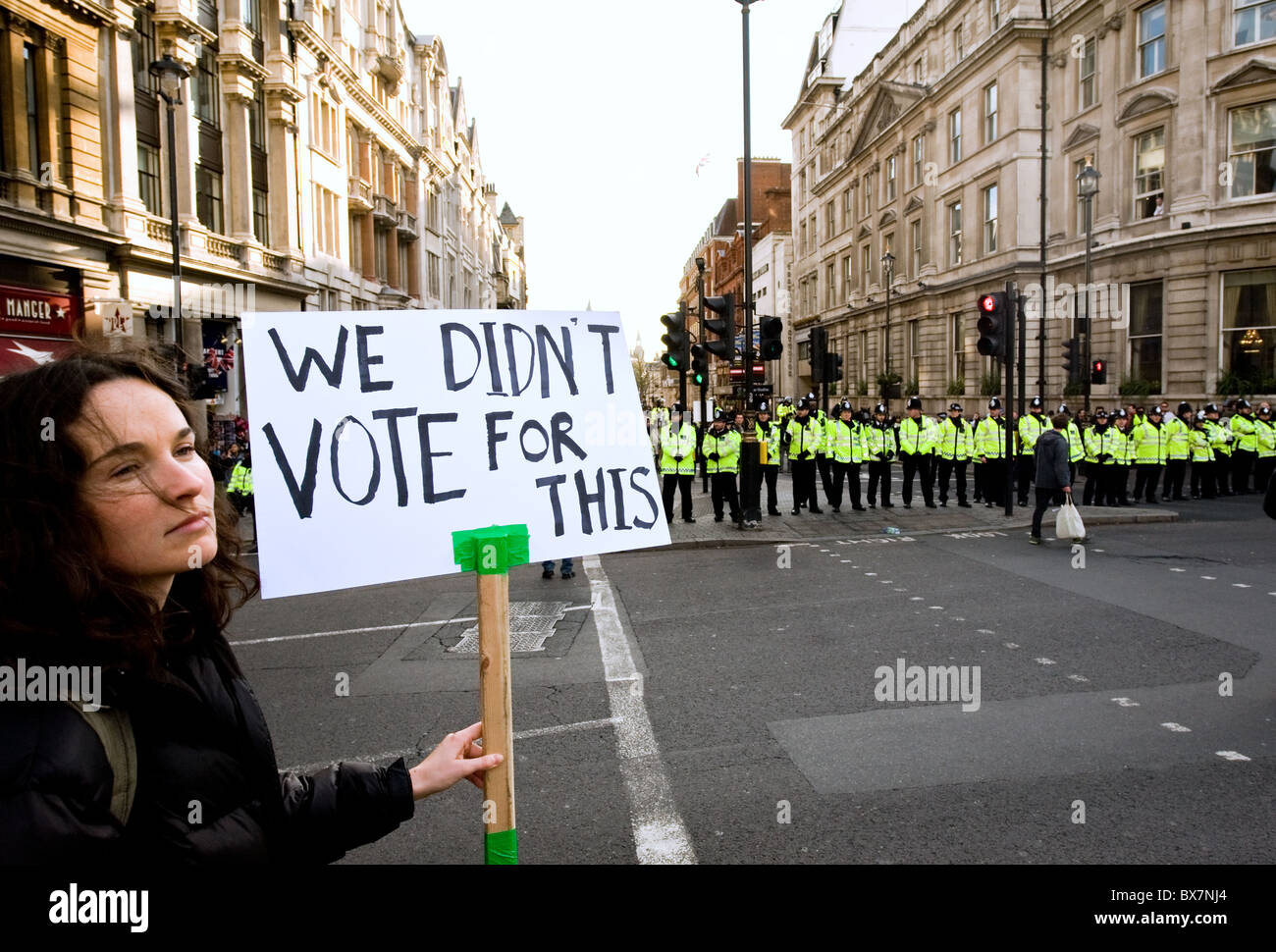 A line of Metropolitan Police Officers at a demonstration in London ...