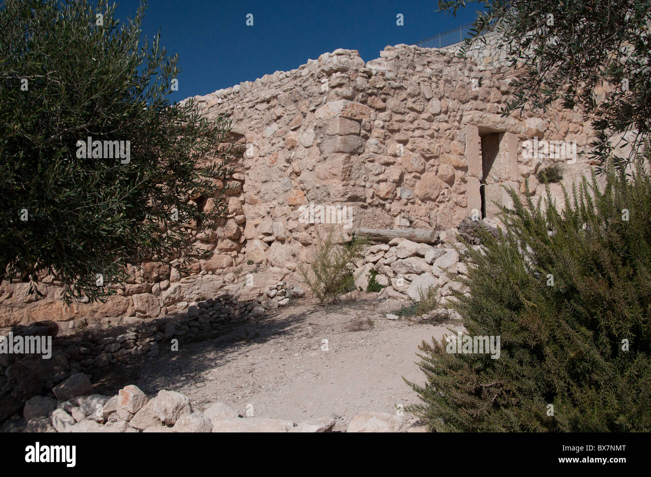 Stone walls in the biblical village in Nazareth Stock Photo - Alamy