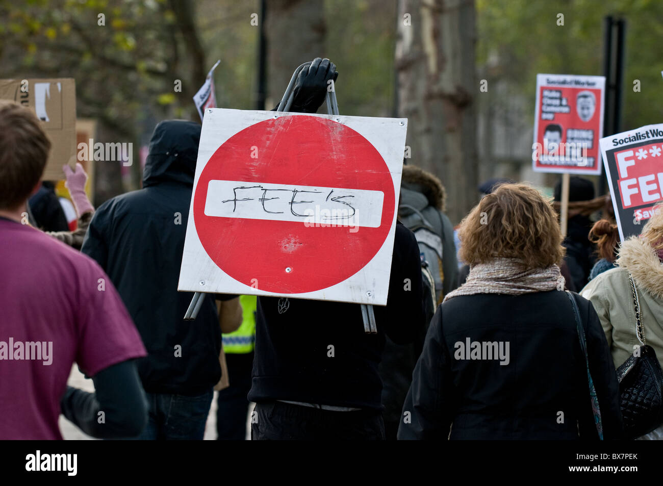 Students demonstrating against university fees Stock Photo - Alamy