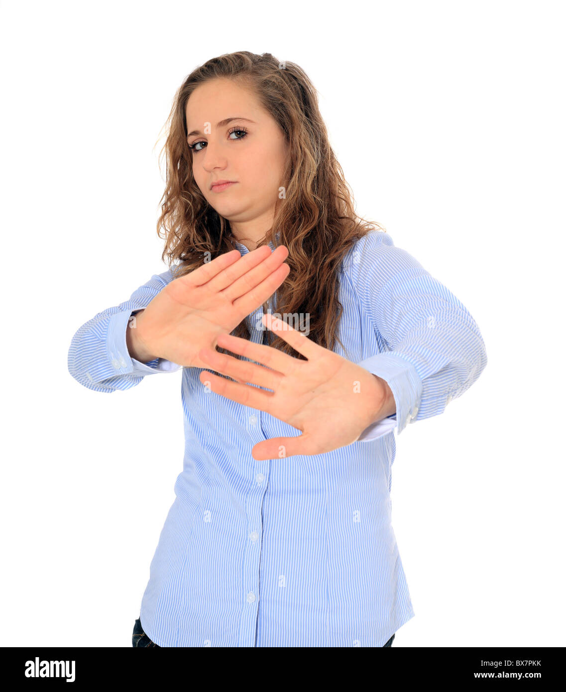 Defensive gesture hi-res stock photography and images - Alamy