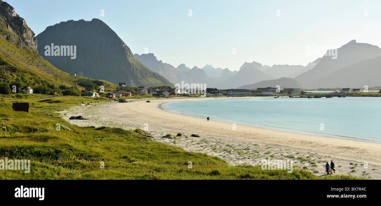 Beach at Ramberg village, Flakstad, Lofoten islands, North Norway Stock ...