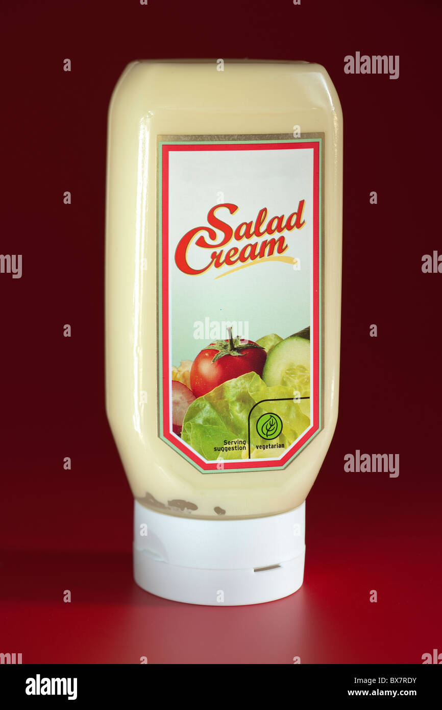 Flip top plastic container of Salad Cream Stock Photo - Alamy