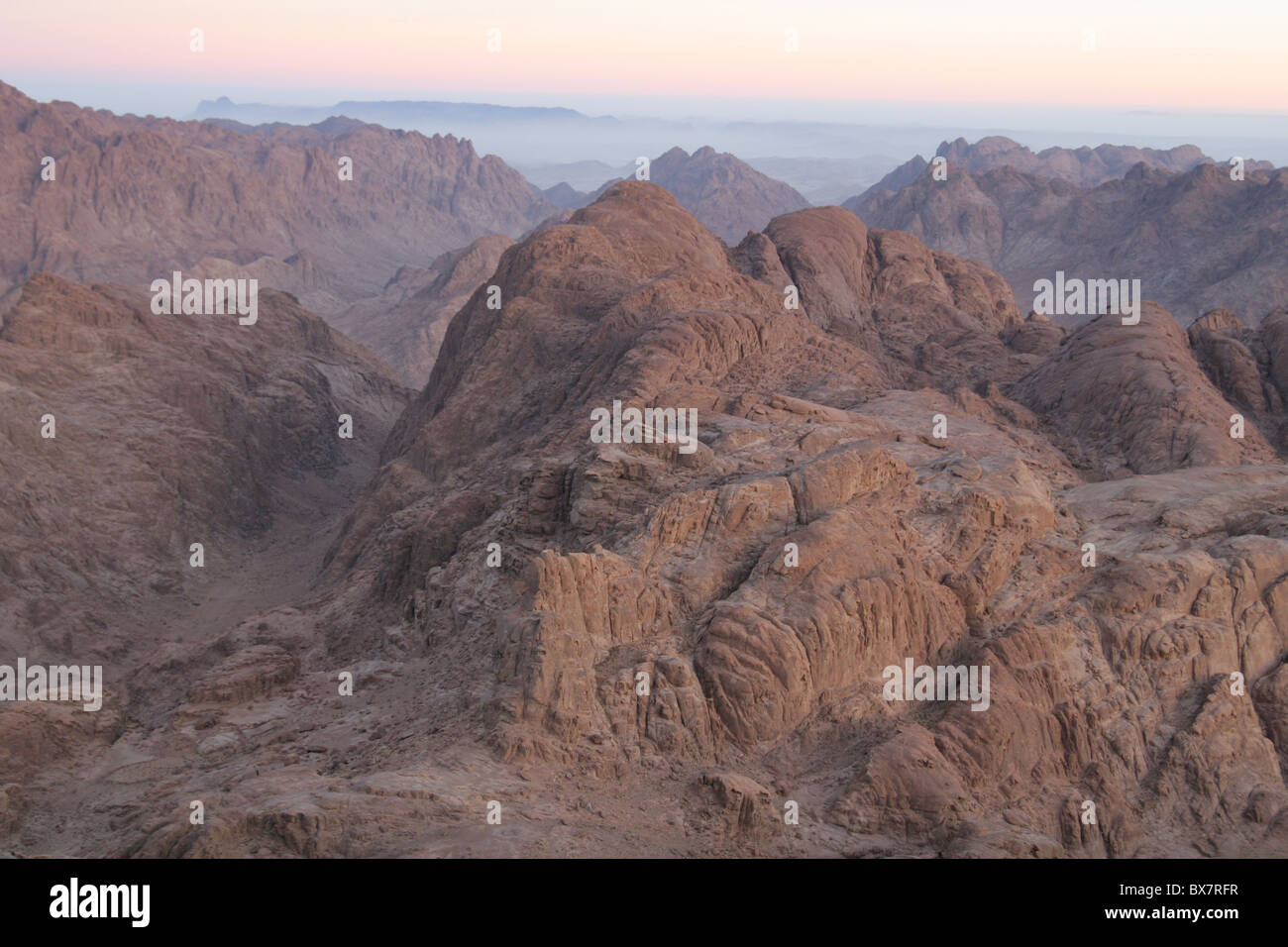 Views from Mount Sinai, Jebel Musa, or Mount Moses - in the Holy ...