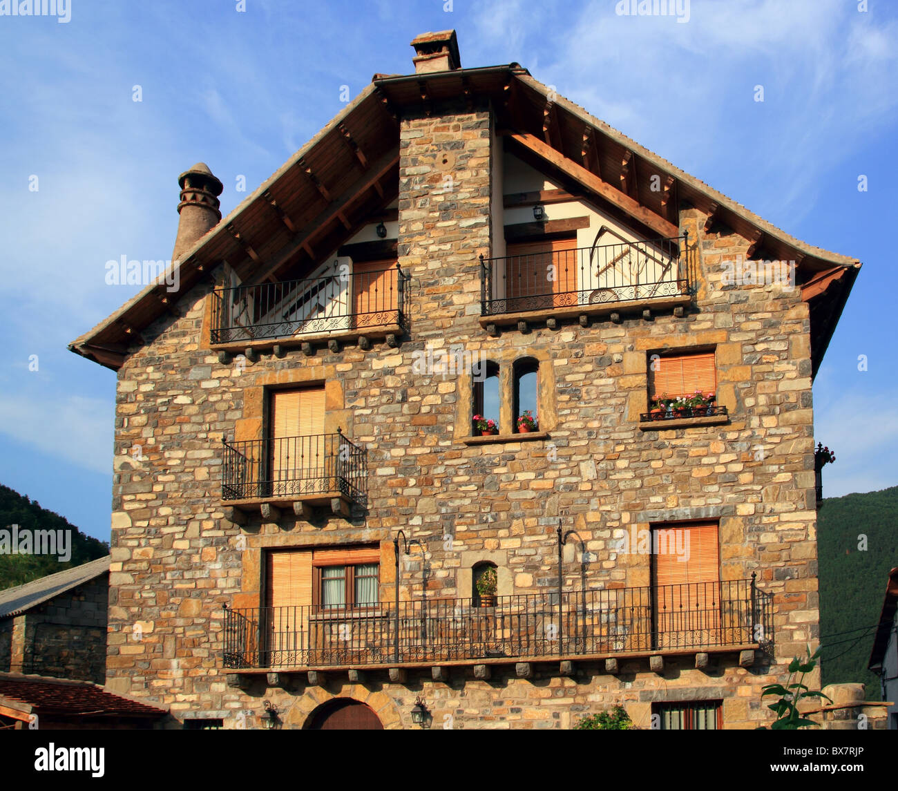 Typical traditional pyrenees architecture huesca hi-res stock ...
