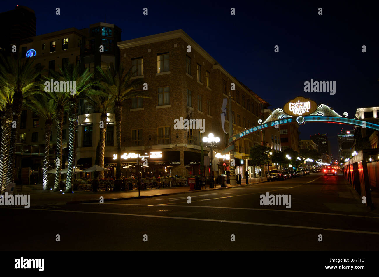 The entrance to the Gaslamp Quarter. San Diego, California Stock Photo ...